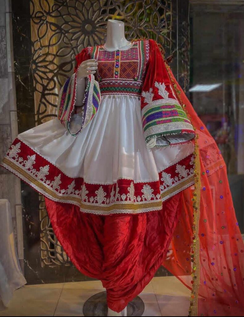 Afghan Velvet Traditional Dress With Hand- Embroidered Design - Made By ...