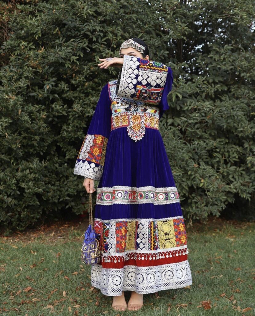 Afghan Velvet Traditional dress, Hand- Embroidered Design - Made By ...