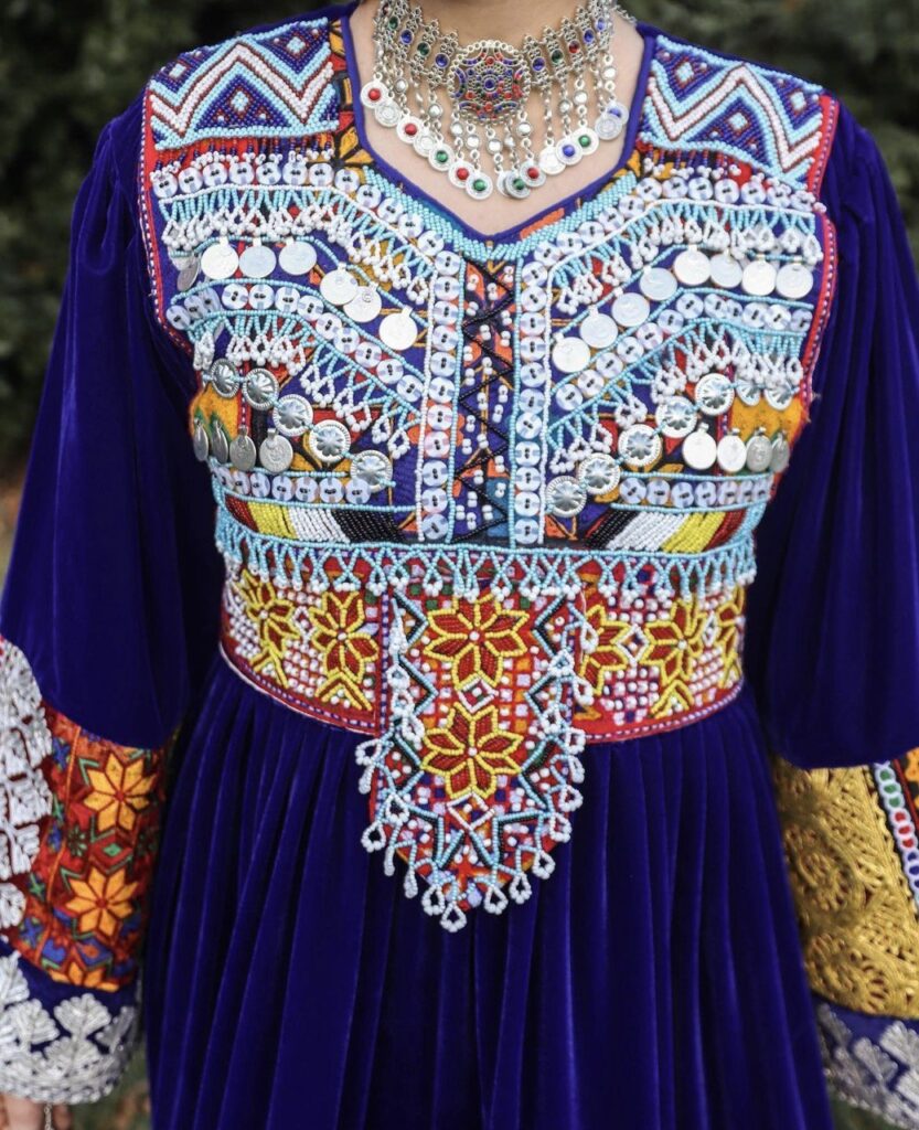 Afghan Velvet Traditional dress, Hand- Embroidered Design - Made By ...